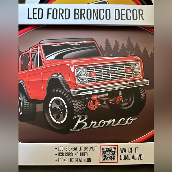 Ford | Other | Ford Bronco Led Neon Lighted Sign 7 Oval Shape Wall ...